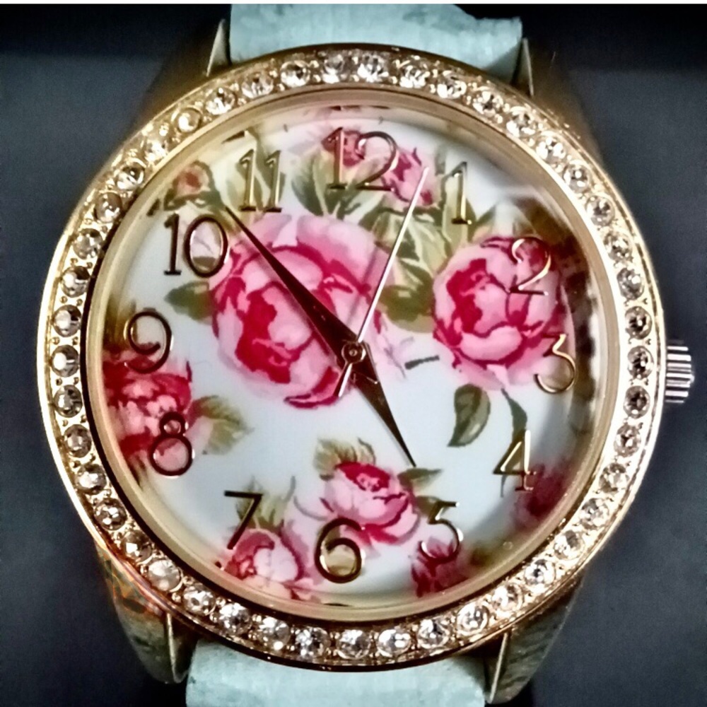 Jessica Carlyle Rose Floral Face Watch - New Without … - Gem